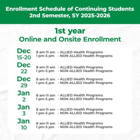 Enrollment for Continuing Students - Our Lady of Fatima University